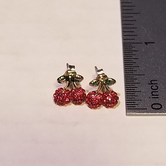 no brand | Jewelry | Sparkling Red Cherries Stud Earrings Brand New | Poshmark